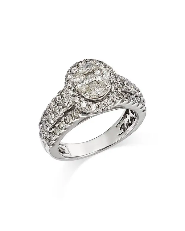 Bloomingdale'S Diamond Halo Ring 2.25 Ct. T.w - White