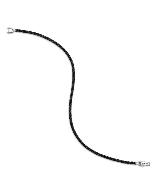 David Yurman Box Chain Bracelet In Stainless Steel And Sterling Silver - Black