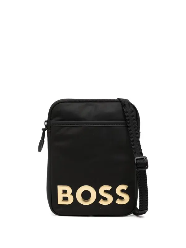 Hugo Boss Logo-Lettering Messenger Bag In Black - 35% Off