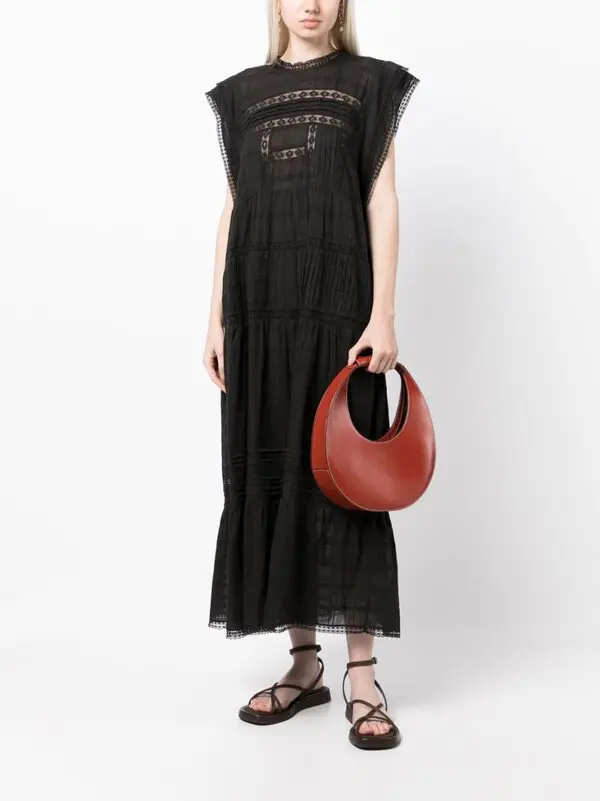 Skall Studio Anjali Short-Sleeve Lace-Detail Dress - Black | Editorialist