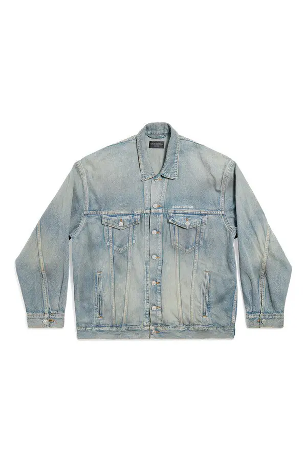 Balenciaga Mirror Oversized Jacket In Light - Blue | Editorialist