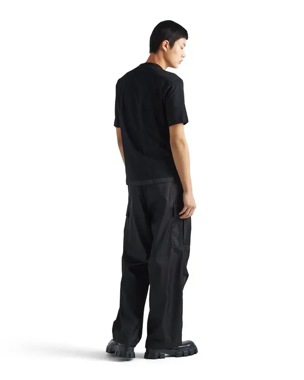 Prada Re-nylon And Jersey T-shirt - Black