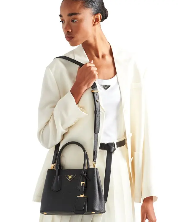 Prada Small Saffiano Leather Bag - Black