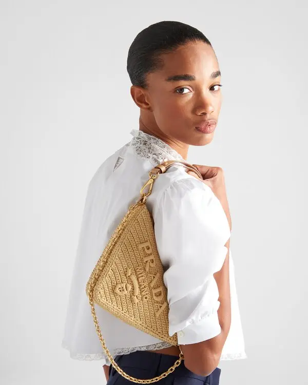 Prada Crochet And Leather Mini-Bag - Natural | Editorialist
