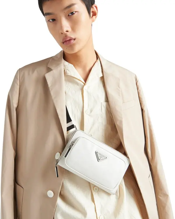 Prada Saffiano Leather Belt Bag - White