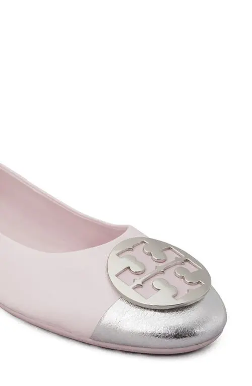 Tory Burch Claire Cap-toe Ballet Flat - Light Lavender / Silver