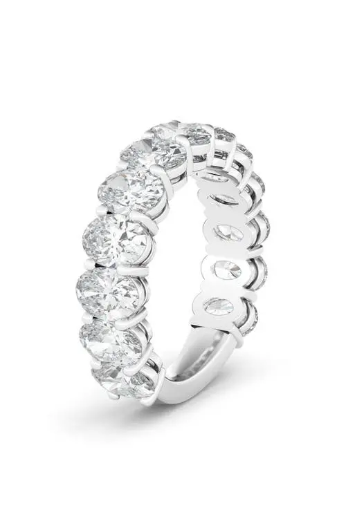 HAUTECARAT Oval Cut Lab Created Diamond Eternity Band - White Gold