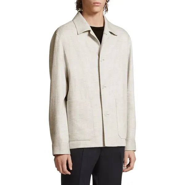 Zegna Silk And Linen Blend Chore Jacket