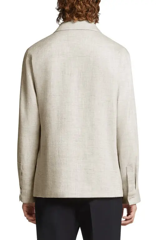 Zegna Silk And Linen Blend Chore Jacket