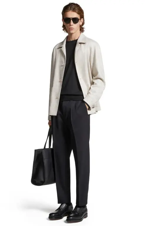 Zegna Silk And Linen Blend Chore Jacket