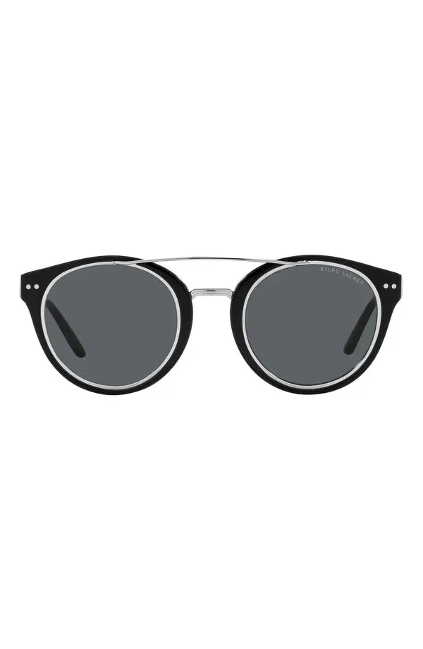 Ralph Lauren 49mm Round Frame Sunglasses - Black