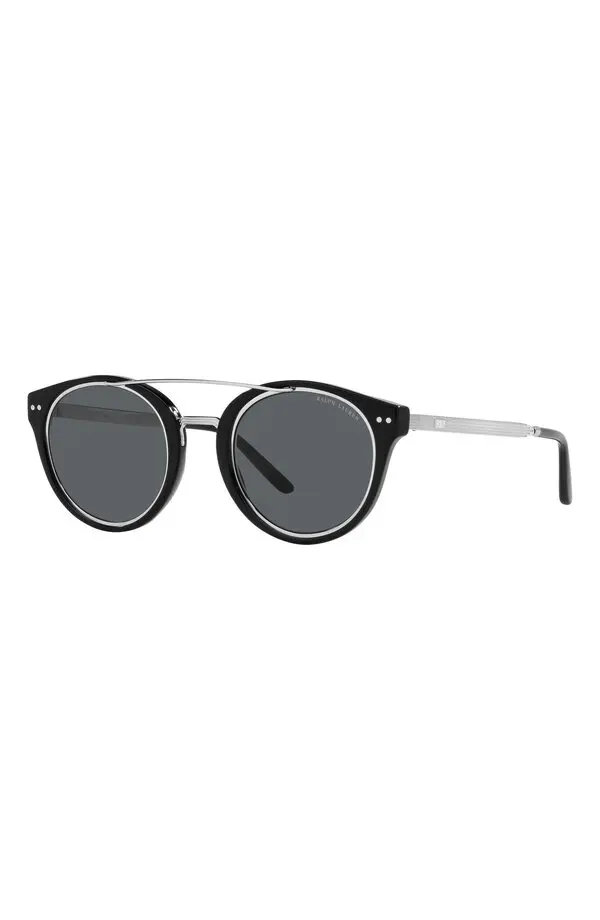 Ralph Lauren 49mm Round Frame Sunglasses - Black