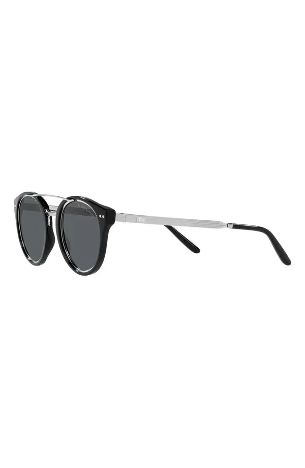 Ralph Lauren 49mm Round Frame Sunglasses - Black