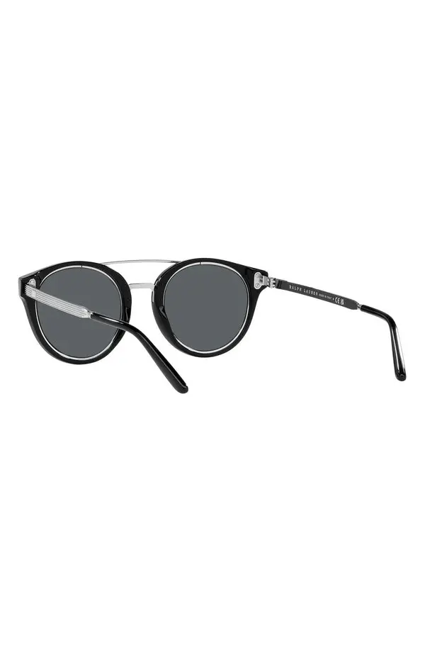 Ralph Lauren 49mm Round Frame Sunglasses - Black
