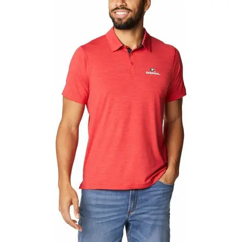 Columbia Georgia Bulldogs Tech Trail Omni-shade Polo