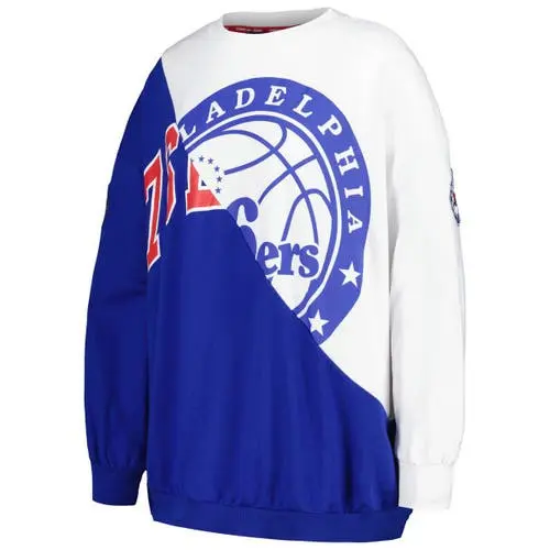 Tommy Hilfiger White Philadelphia 76ers Ariel Pullover Sweatshirt