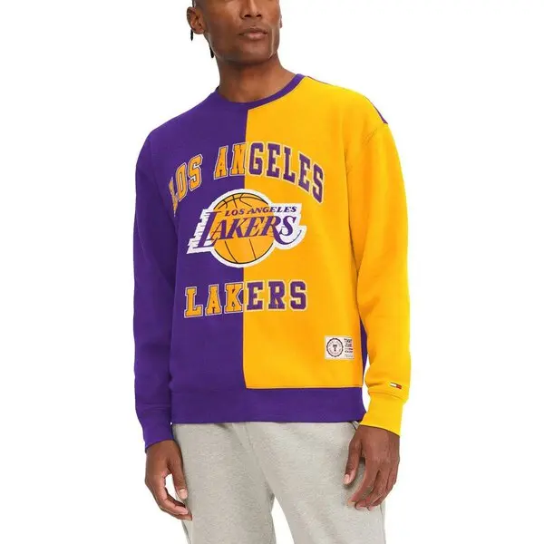 Tommy Hilfiger Gold Los Angeles Lakers Keith Split Pullover Sweatshirt