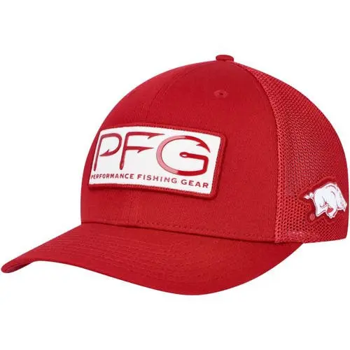 Columbia Arkansas Razorbacks Pfg Hooks Flex Hat