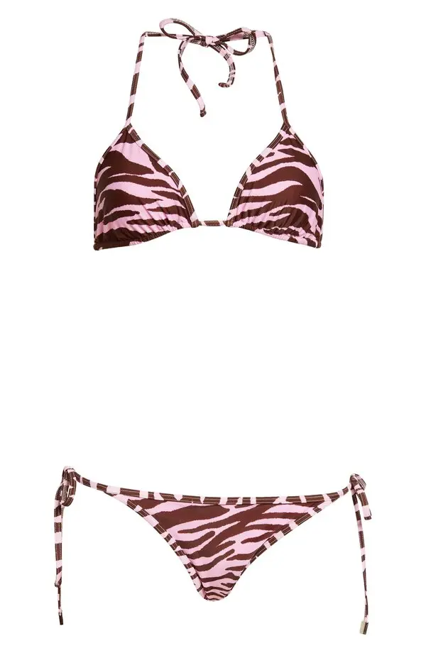Attico Zebra Print Two-piece Swimsuit