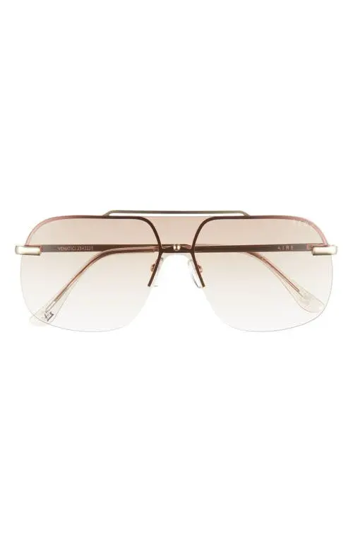 AIRE Venatici Aviator Sunglasses - Bright Gold / Light Brown Grad