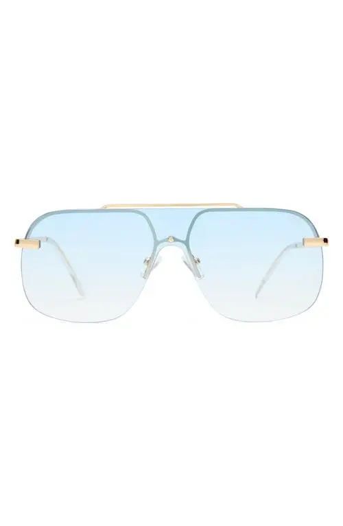 AIRE Venatici Aviator Sunglasses - Gold / Sky Blue Grad