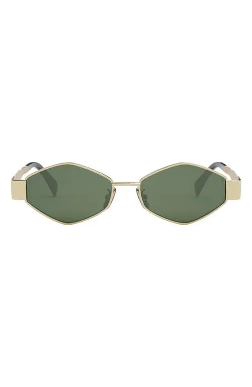 Celine Triomphe 54mm Geometric Sunglasses - Shiny Endura Gold/green