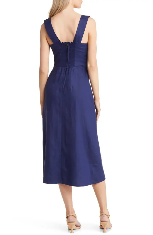 Reformation Seaside Linen Dress In Danube - 35% Off | Editorialist