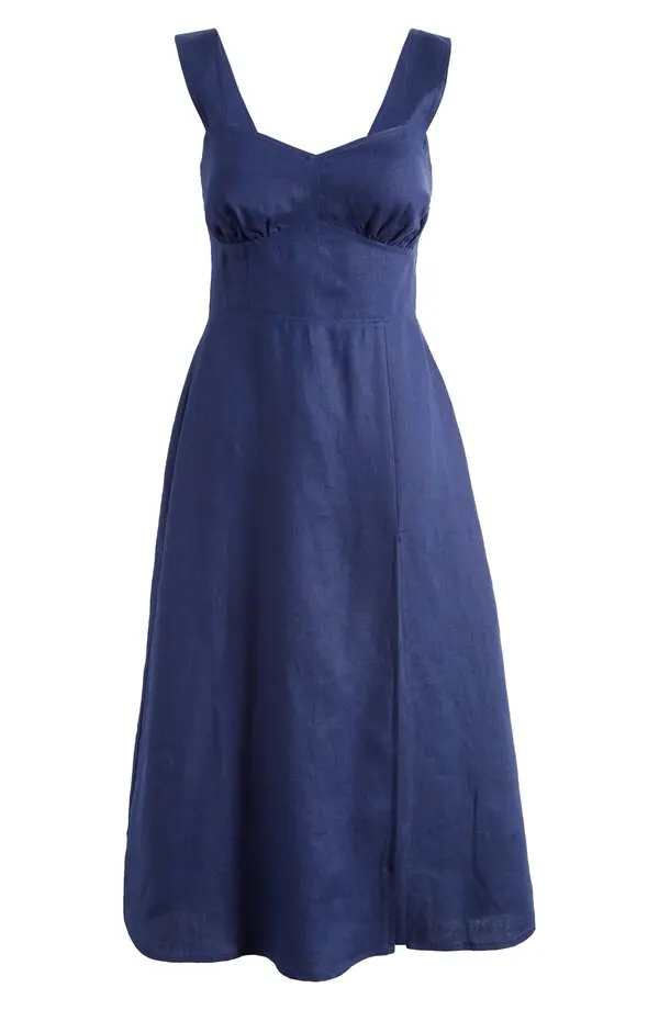 Reformation Seaside Linen Dress In Danube - 35% Off | Editorialist