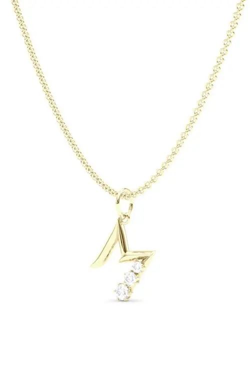 HAUTECARAT Lab Created Diamond Initial Pendant Necklace - M - 18k Yellow Gold