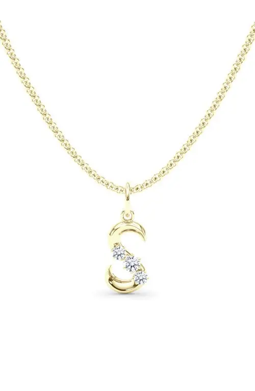 HAUTECARAT Lab Created Diamond Initial Pendant Necklace - S - 18k Yellow Gold