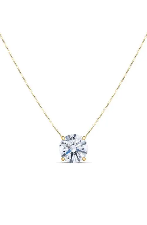 HAUTECARAT Round Brilliant Lab-created Diamond Pendant Necklace - 18k Yellow Gold