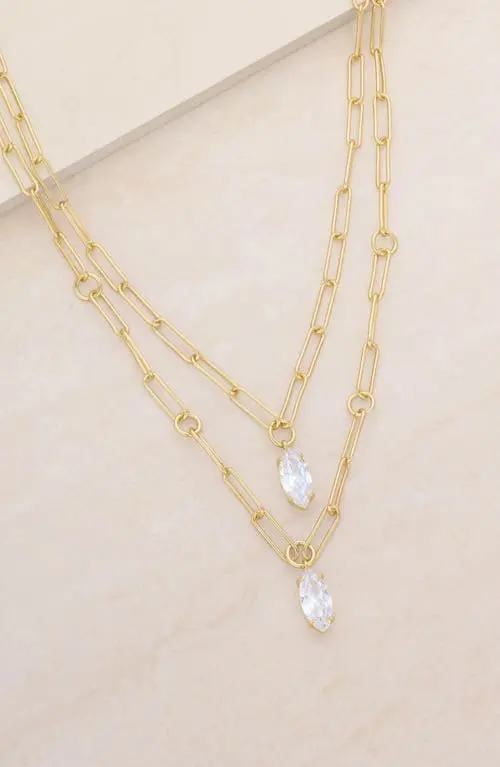 Ettika Layered Paperclip Link Pendant Necklace