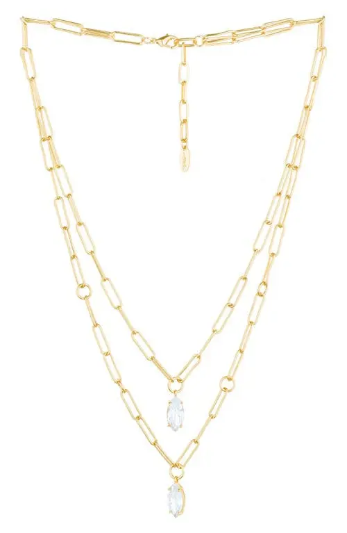 Ettika Layered Paperclip Link Pendant Necklace - Gold