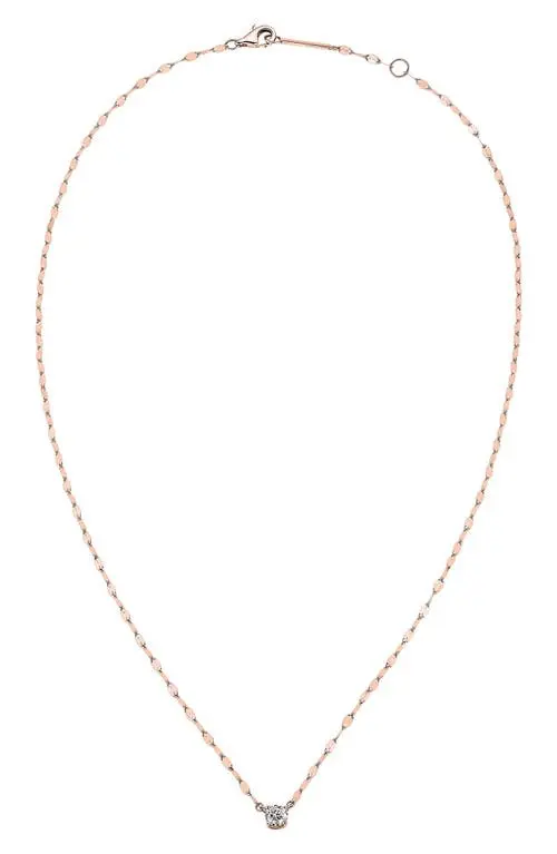 Lana Jewelry Solo Round Diamond Pendant Necklace - Rose