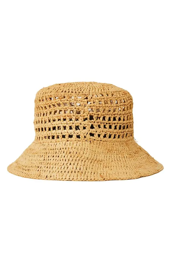 Petra Straw bucket hat BTB LOS ANGELES Petra Rain Bucket Packable Hat | Eric Javits main image 3