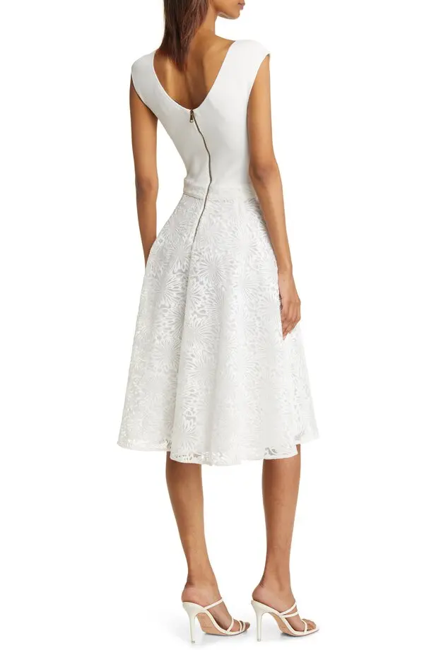 ted baker white off shoulder dress TED BAKER Loulah Off the Shoulder A Line Geo Lace Dress White Size TB 3 US  8