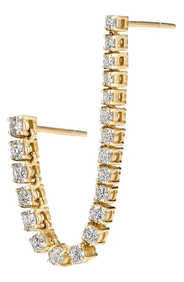 Lana Jewelry Double Post Diamond Tennis Chain Earring