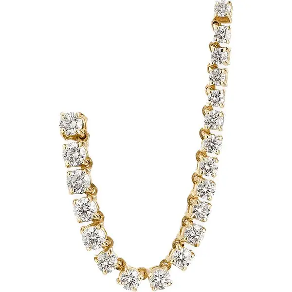 Lana Jewelry Double Post Single Diamond Tennis Chain Earring - Yellow