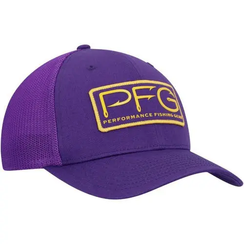Columbia Lsu Tigers Pfg Hooks Flex Hat