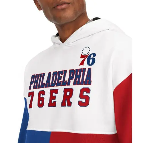 Tommy Hilfiger Red Philadelphia 76ers Andrew Split Pullover Hoodie