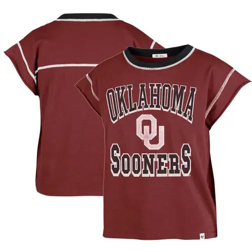 '47 Oklahoma Sooners Sound Up Maya Cutoff T-shirt - Crimson