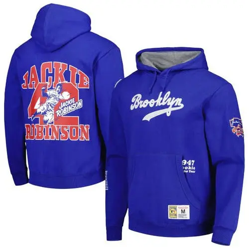 Mitchell & Ness Jackie Robinson Brooklyn Dodgers Fleece Pullover Hoodie - Royal