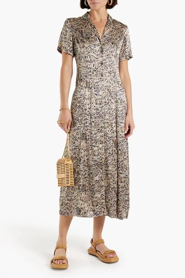 lightweight long sleeve dress Fit and flare midi linen shirt dress 5675