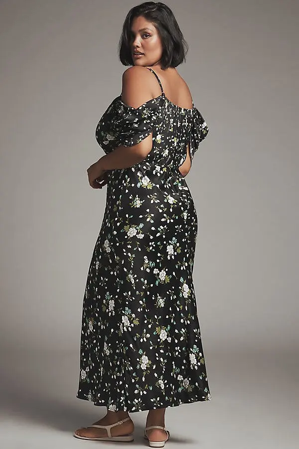 BL-NK Paterly Off-shoulder Slip Dress