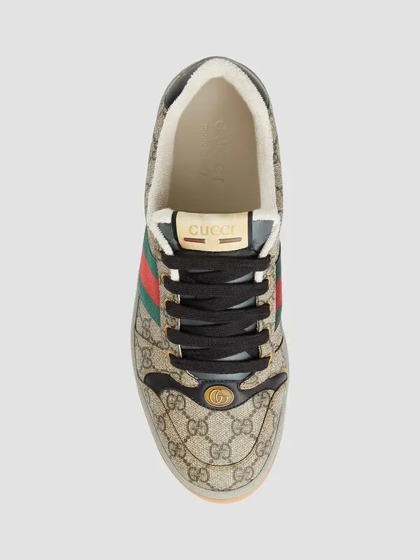 Gucci Screener Gg Supreme Canvas Sneakers - Brown