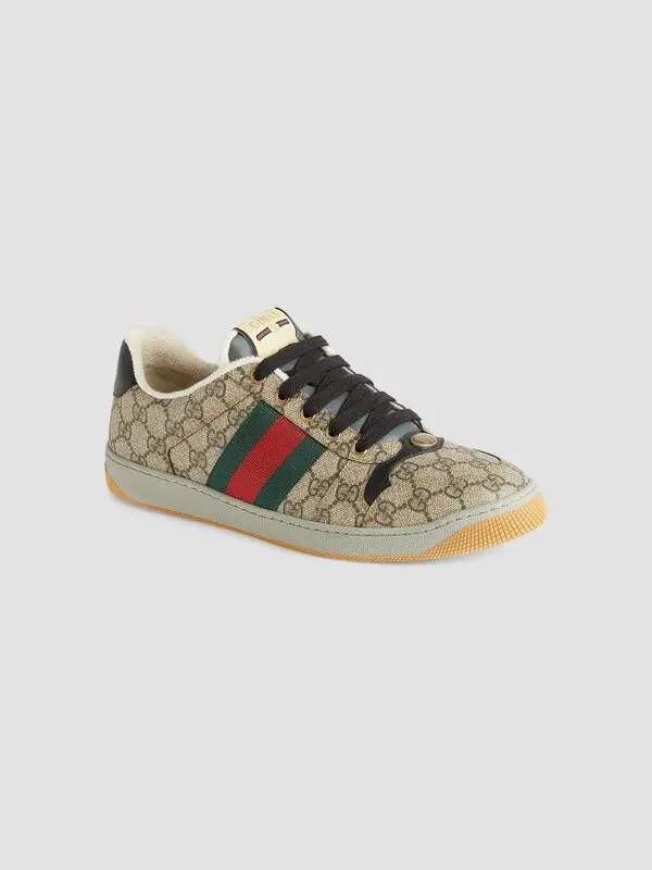 Gucci Screener Gg Supreme Canvas Sneakers - Brown