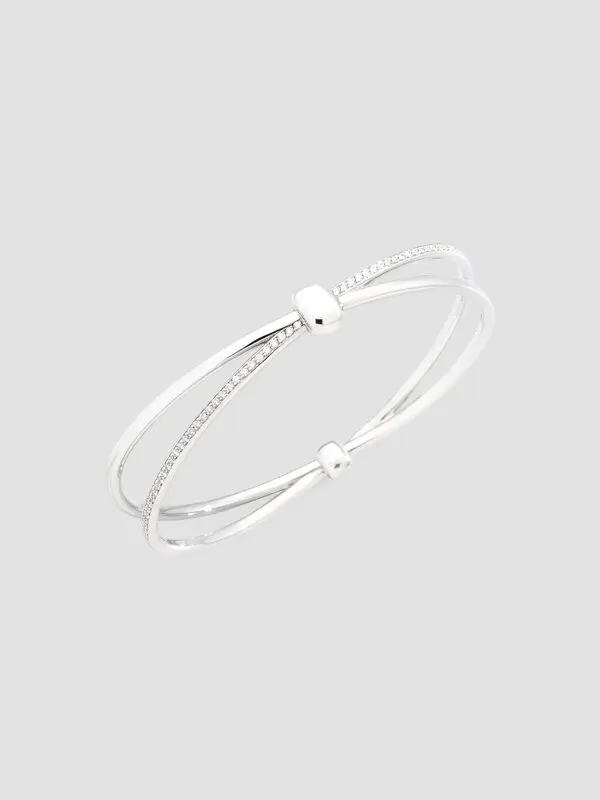 Pomellato Together 18k Rhodium-plated & 0.9 Tcw Diamonds Bangle Bracelet