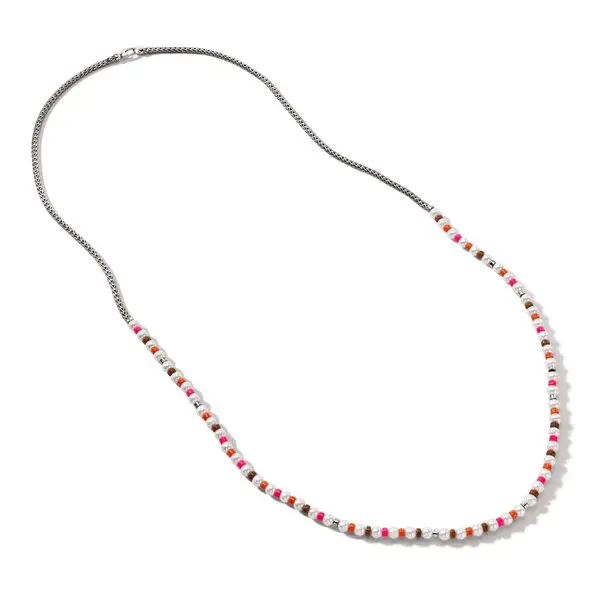John Hardy Colorblock Necklace Pearl