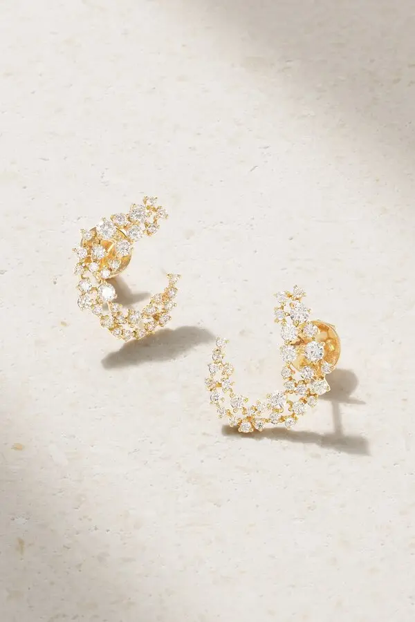 ANANYA Scatter Huggie Diamond Earrings - Gold
