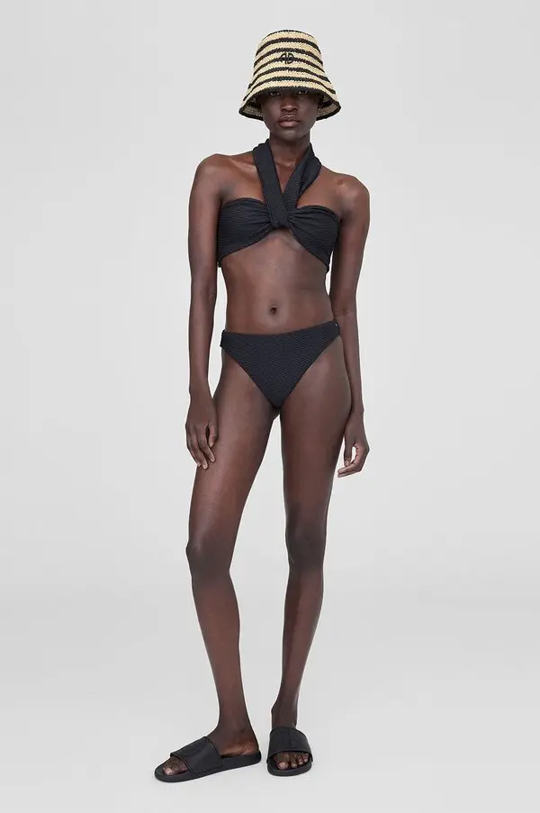 Anine Bing Cami Bucket Hat And Natural Stripe - Black  display picture 1